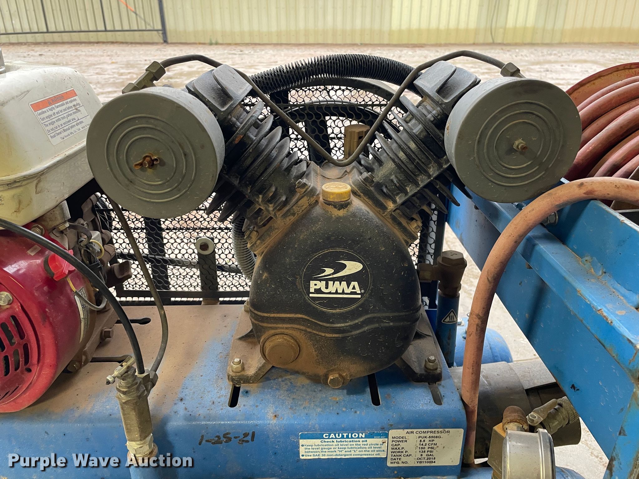 2015 Puma PUK-5508G air compressor in Great Bend, KS | Item LU9709 sold ...