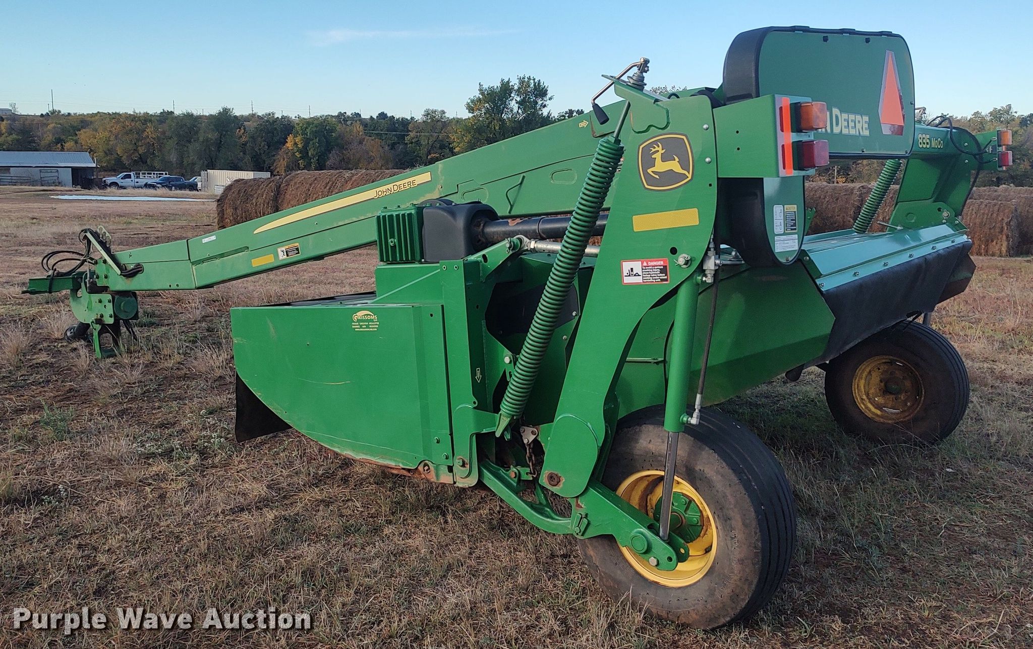 2014 John Deere 835 MoCo windrower in Oklahoma City, OK | Item LK9968 sold | Purple Wave