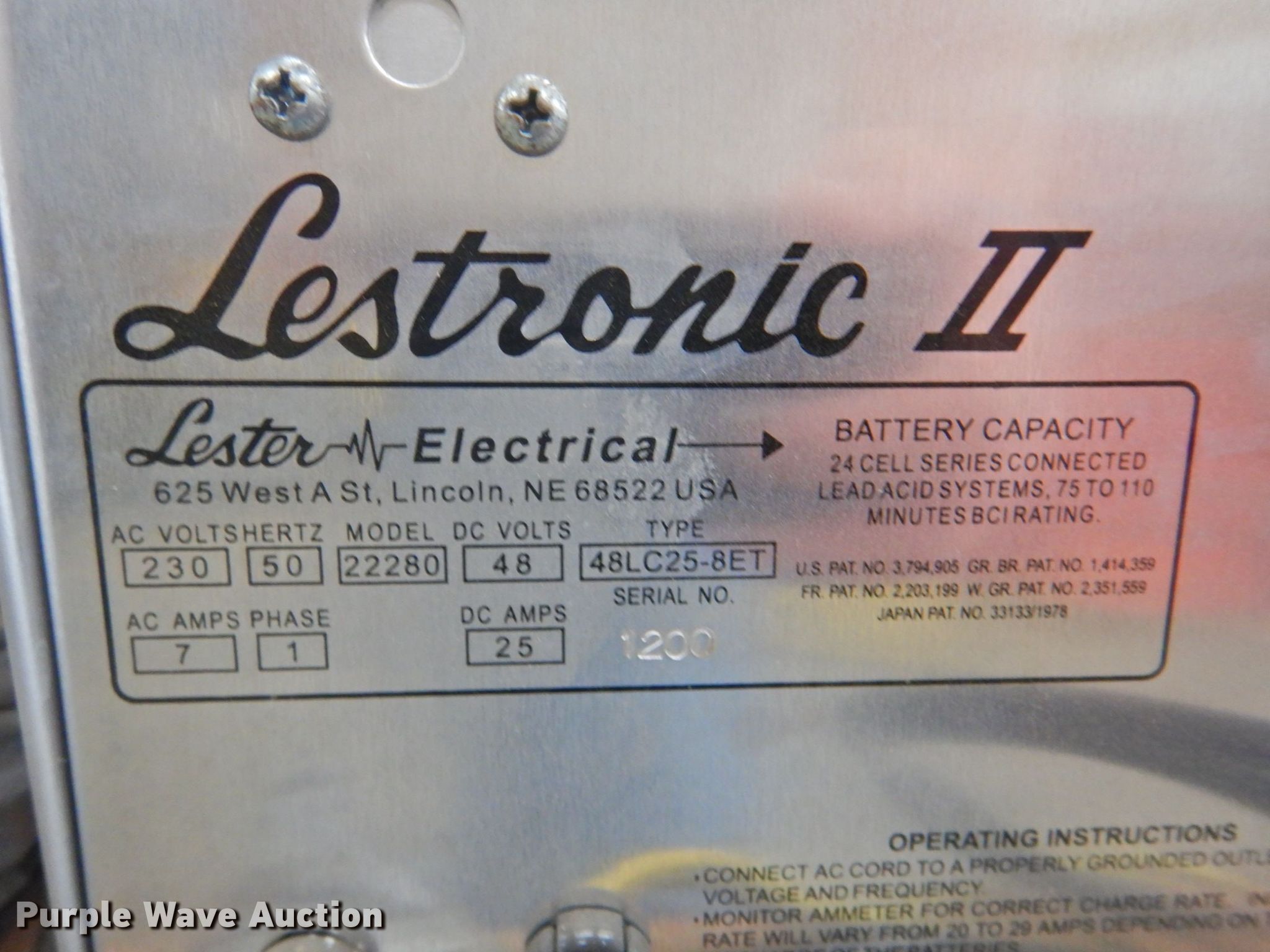 (18) Lester Electric Lestronic II 48V forklift battery chargers in Lawrence, KS | Item DP4768 ...