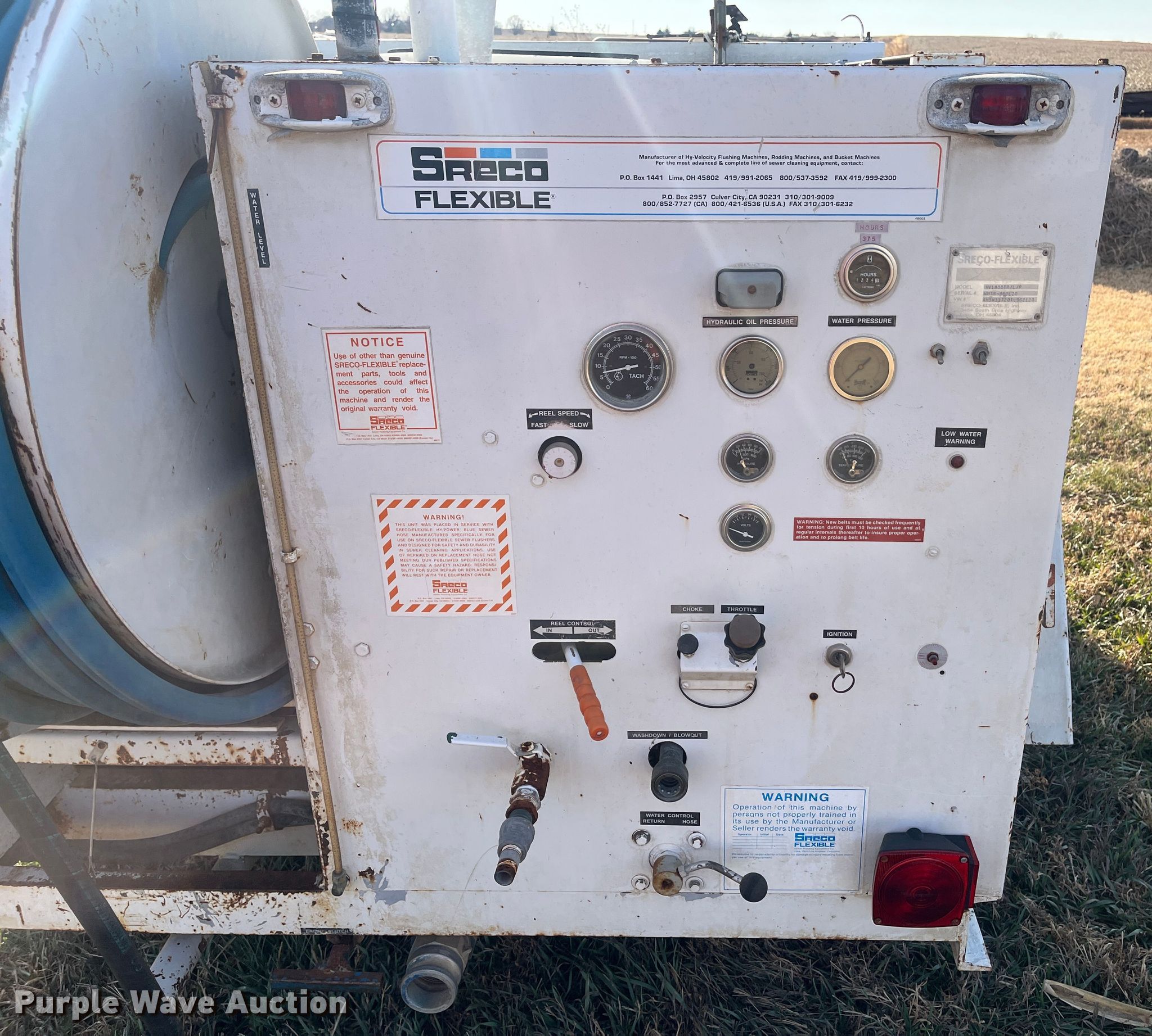 1996 Sreco Flexible HV1800TR/L/P sewer jetter trailer in Soldier, KS ...