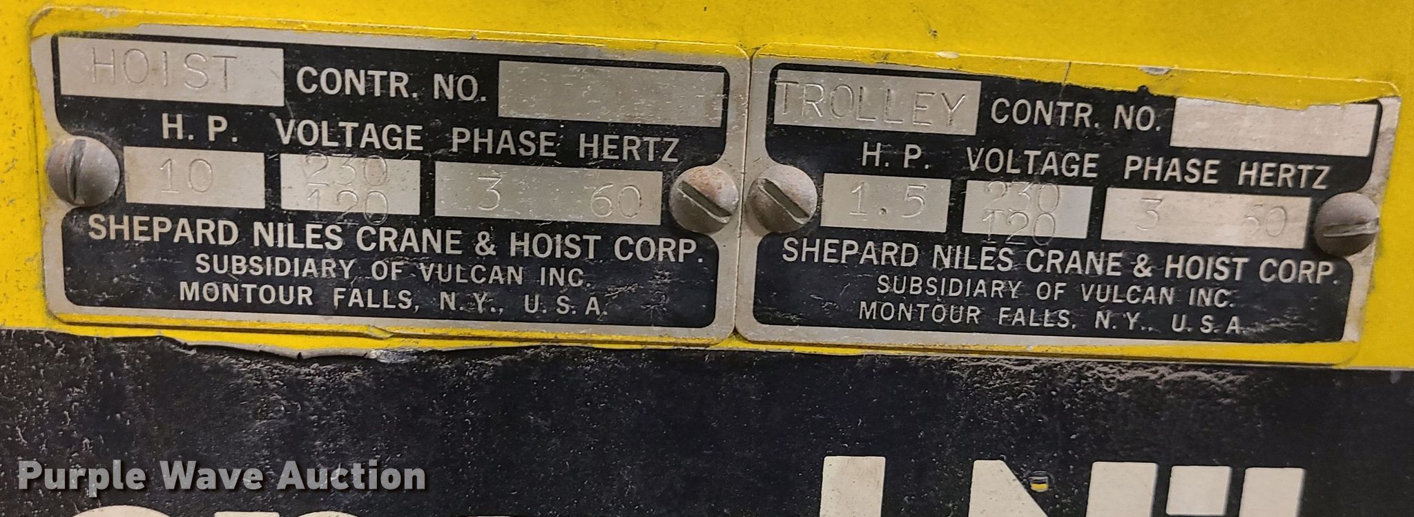 Shepard Niles 10 Ton Enduro overhead hoist in Kansas City, MO | Item ...
