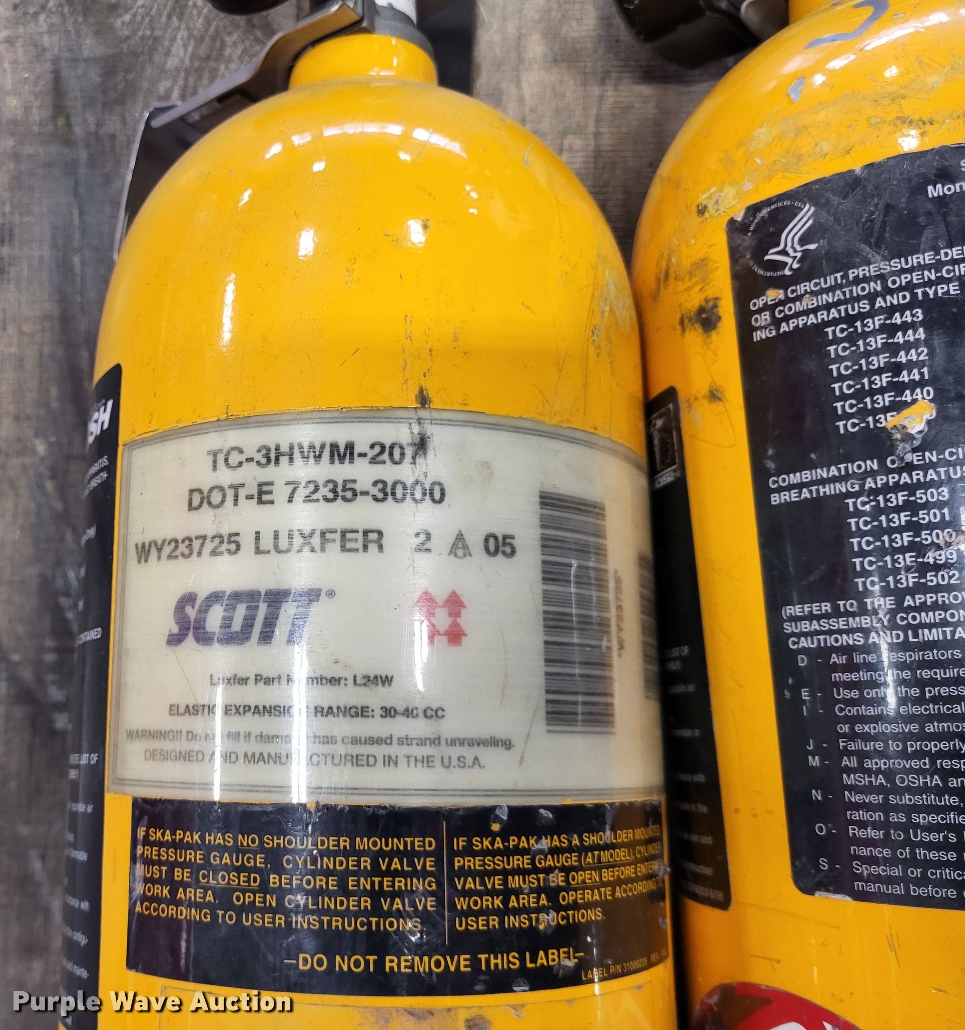 (6) Scott SCBA tanks in Cape Girardeau, MO | Item LR9148 sold | Purple Wave