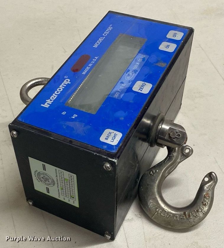 Intercomp CS750 hanging scale in Porter, OK | Item KV9628 sold | Purple Wave