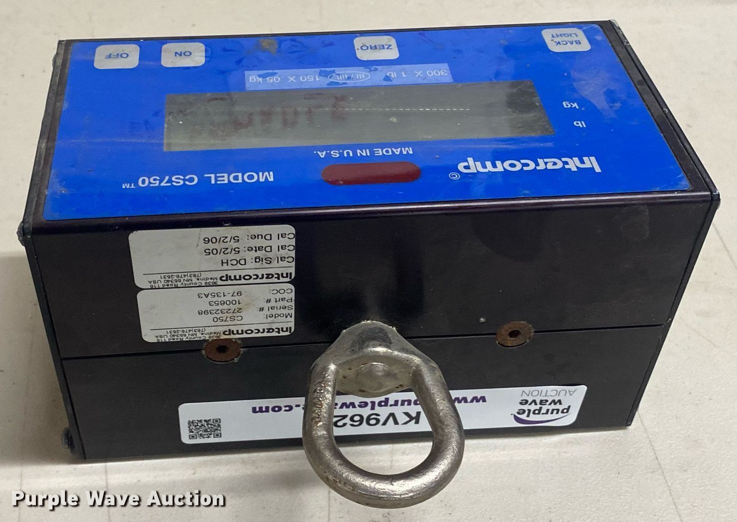 Intercomp CS750 hanging scale in Porter, OK | Item KV9628 sold | Purple Wave
