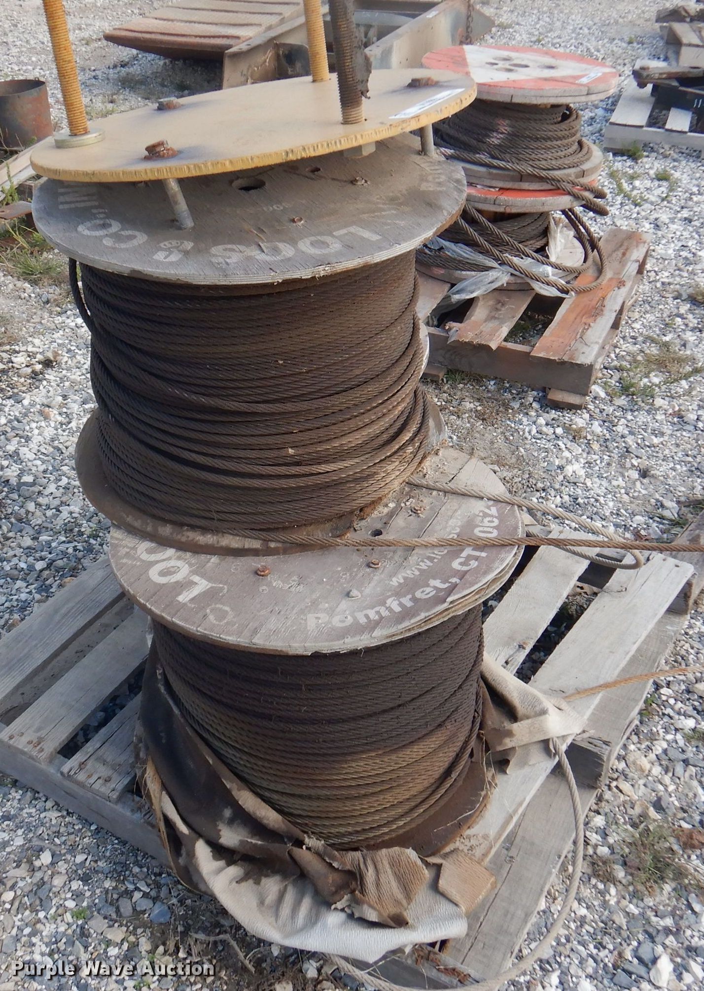 (3) cable spools in Fayetteville, AR | Item JY9603 for sale | Purple Wave