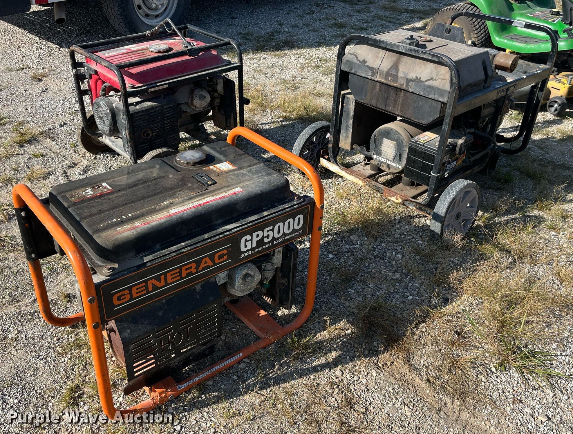 (3) generators in Macon, MO | Item MG9496 sold | Purple Wave