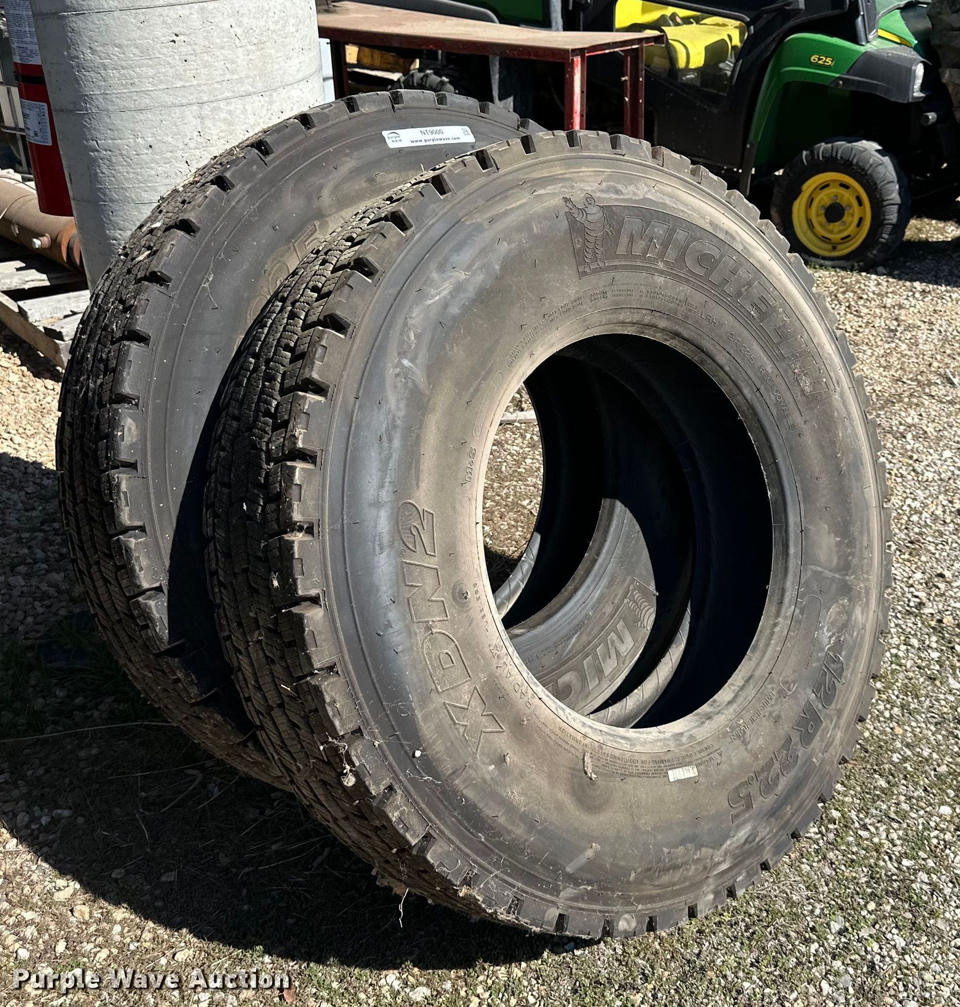 (2) Michelin 12R22.5 tires in Lawrence, KS | Item NT9000 sold | Purple Wave