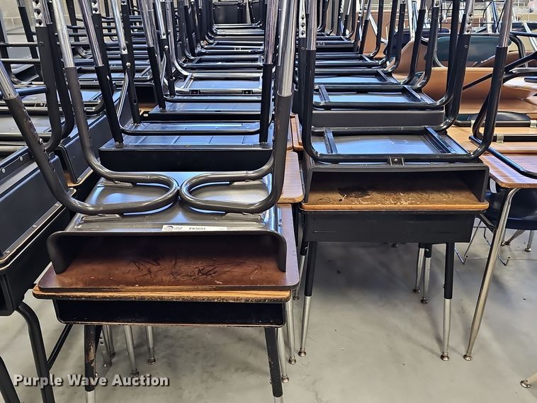 Approx. 46 student desks in Kansas City, KS | Item EK5694 sold | Purple ...