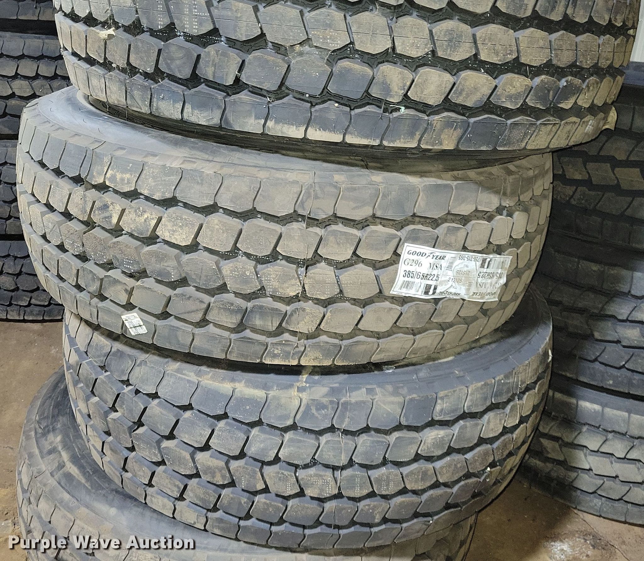 (4) Goodyear G296 385/65R22.5 tires in St. Paul, MN | Item DG0450 sold ...