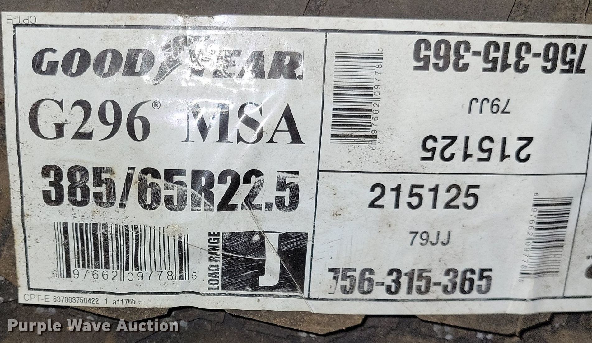 (4) Goodyear G296 385/65R22.5 tires in St. Paul, MN | Item DG0450 sold ...