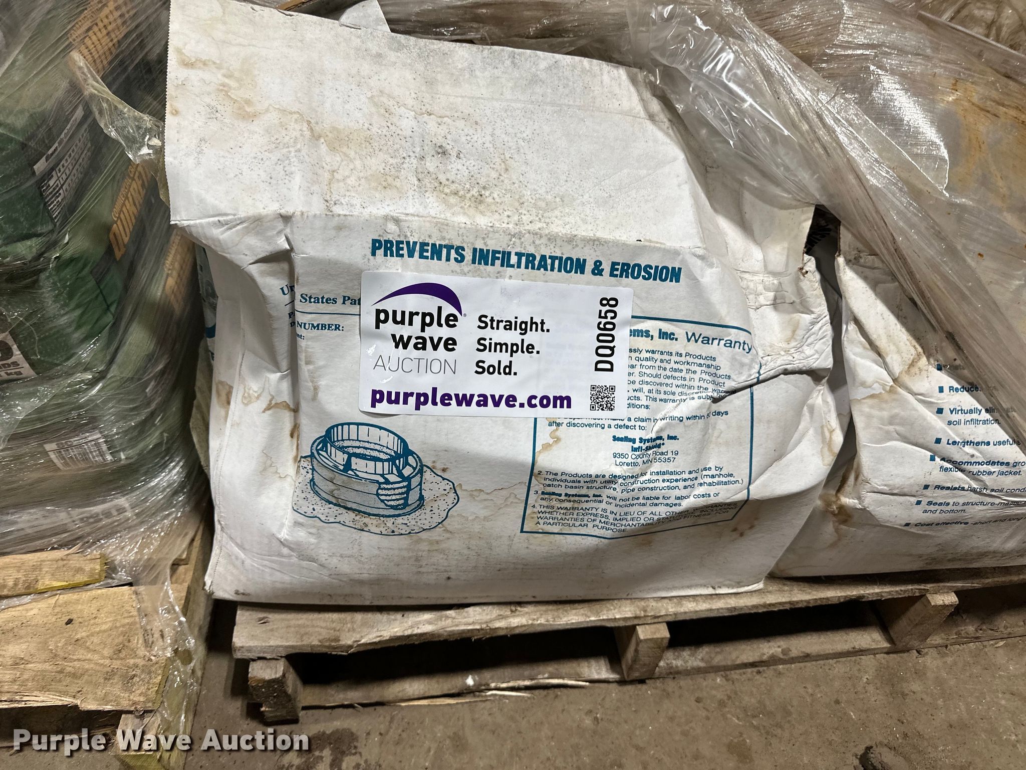 Approximately 12 boxes of Infi-Shield Uni-band manhole seals in ...