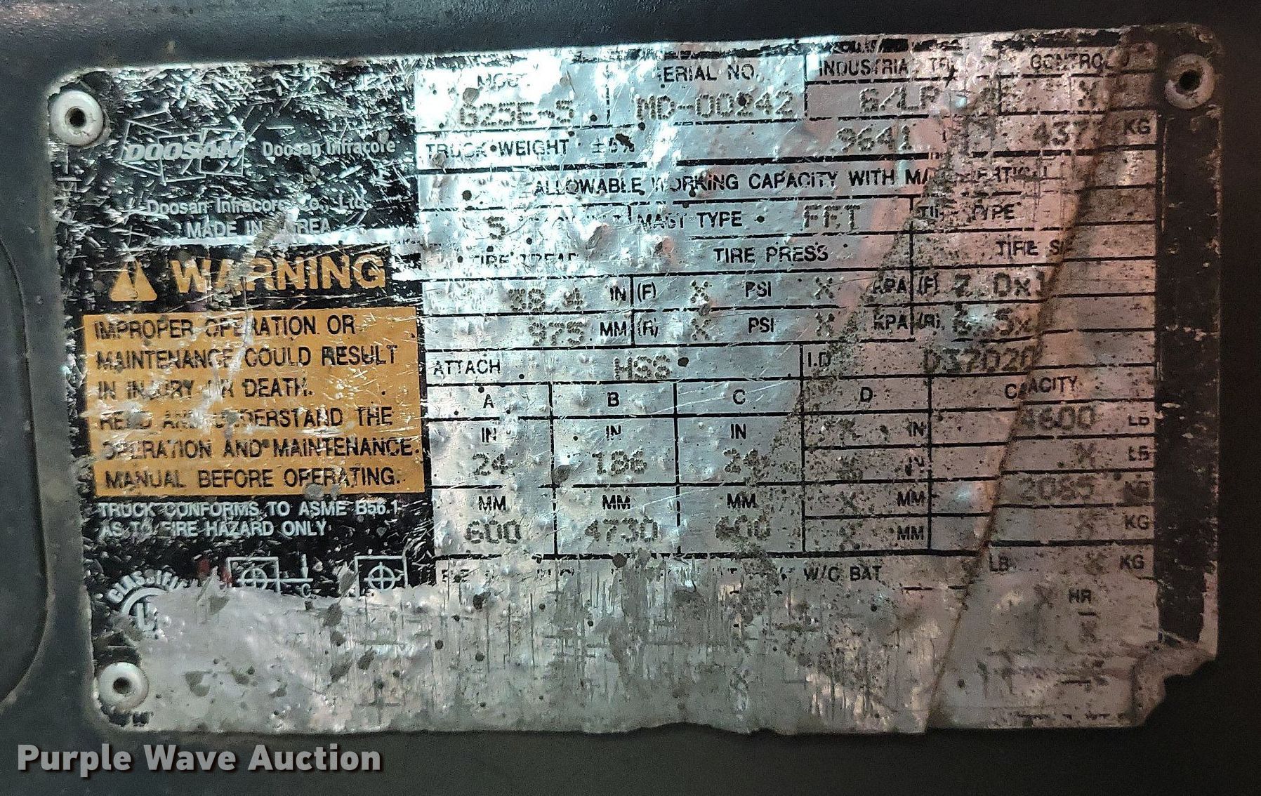 2008 Doosan G25E-5 forklift in Kansas City, MO | Item DR7969 for sale ...