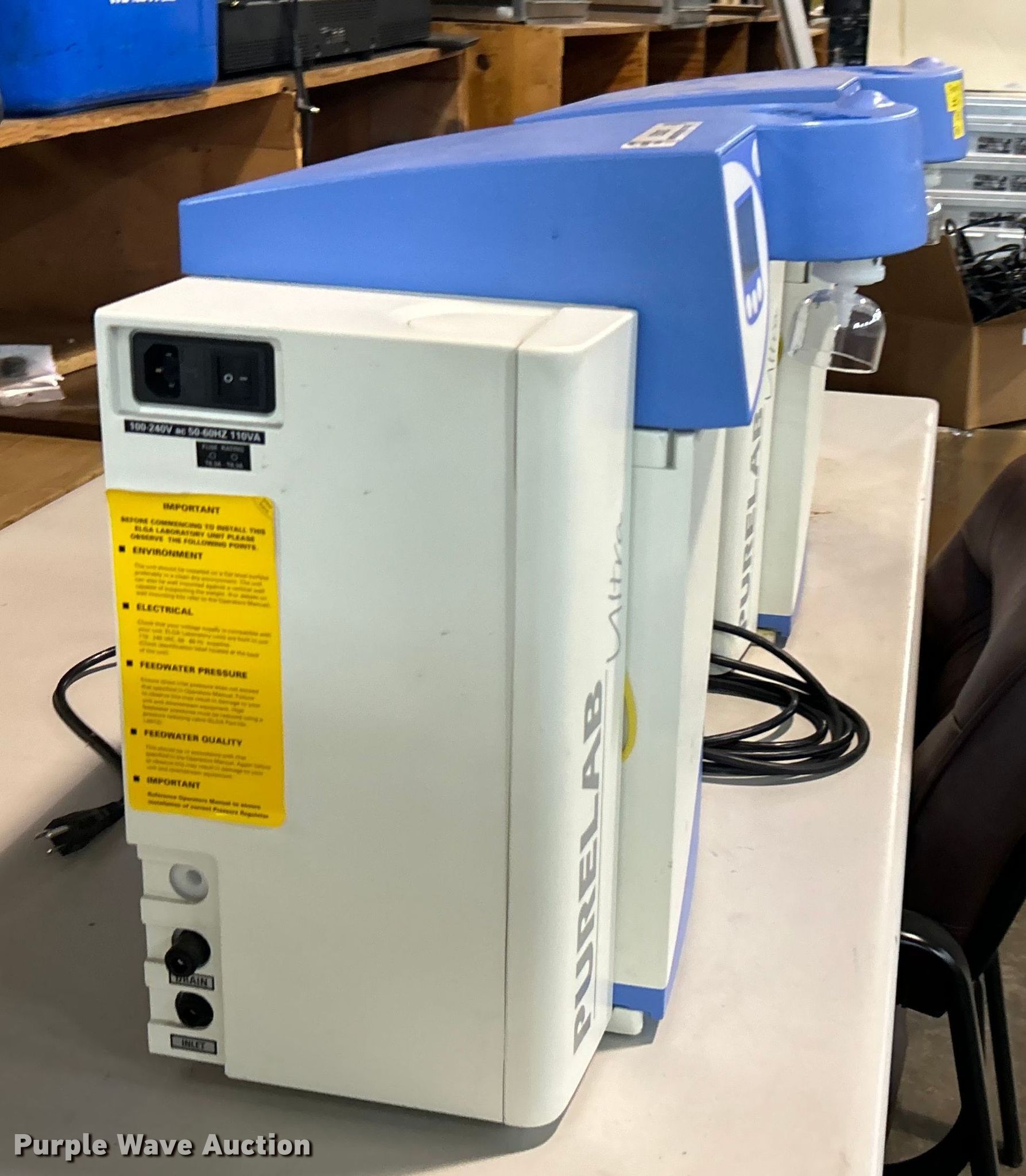 (2) ELGA Purelab Ultra II ULXXXANM2-US water purification systems in ...