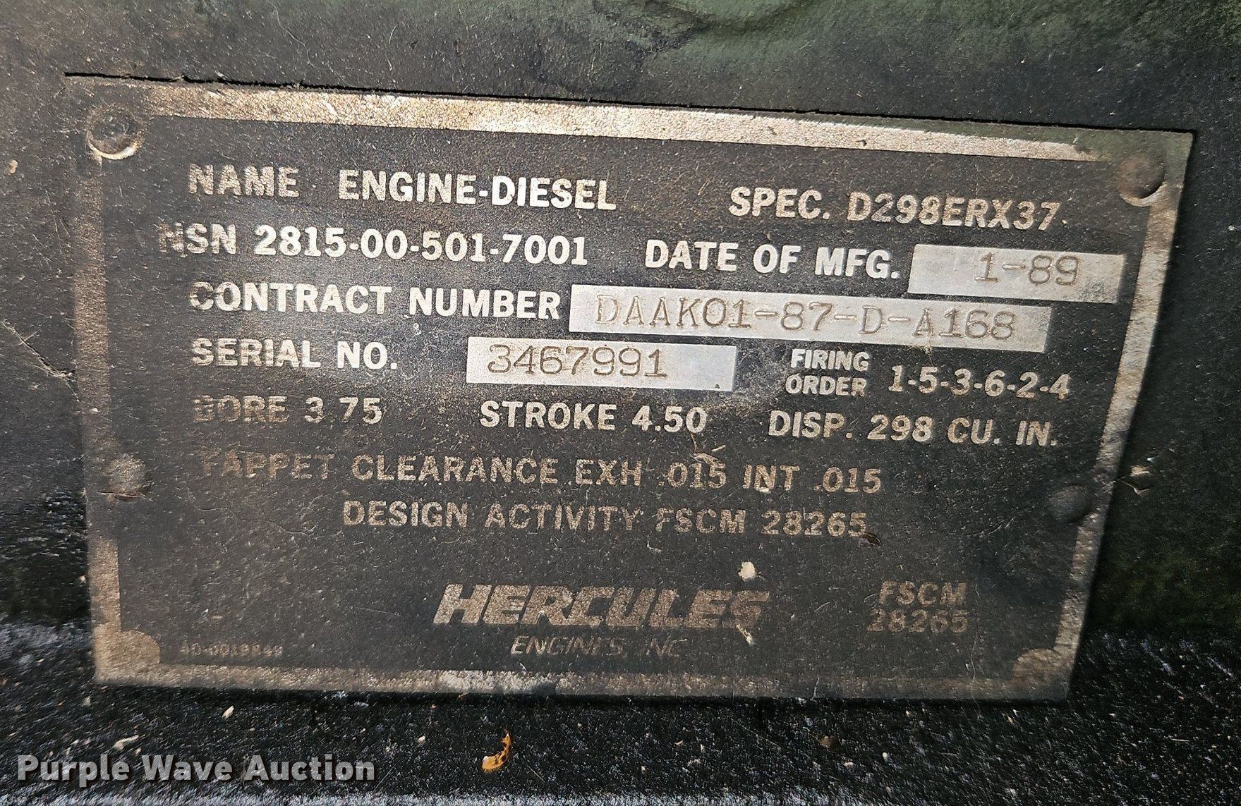1986 John R. Hollingsworth Co. MEP-005A generator in Fort Scott, KS ...