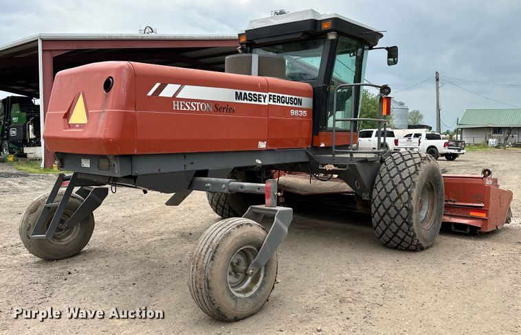 2009 Massey Ferguson 9635 swather / windrower in Spiro, OK | Item NR9772 sold | Purple Wave