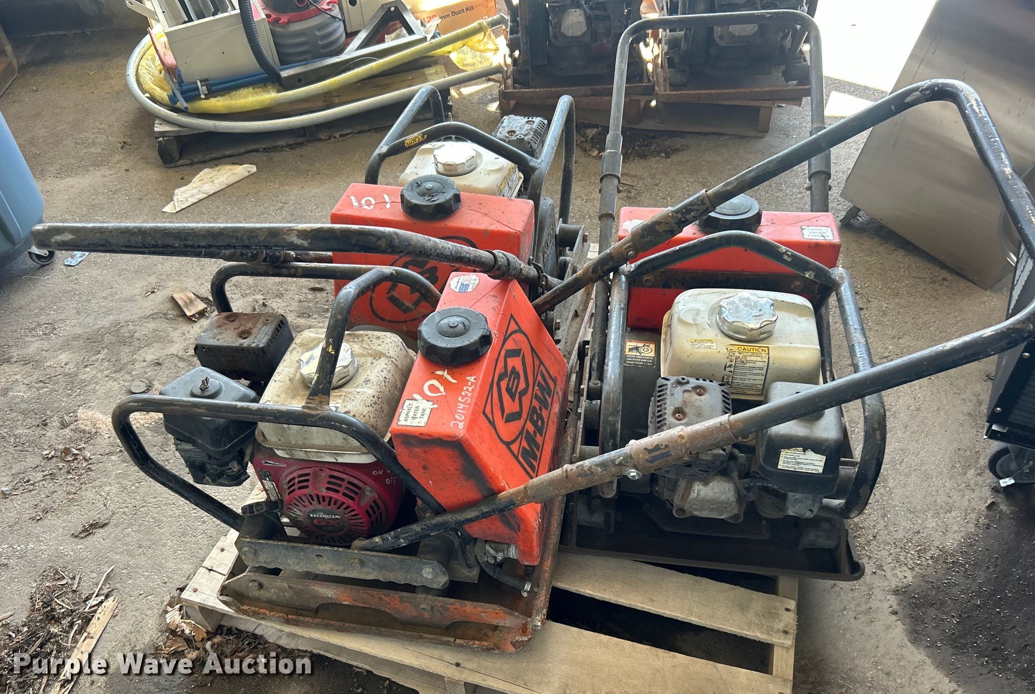 (3) MBW plate compactors in Tulsa, OK | Item EG0382 sold | Purple Wave