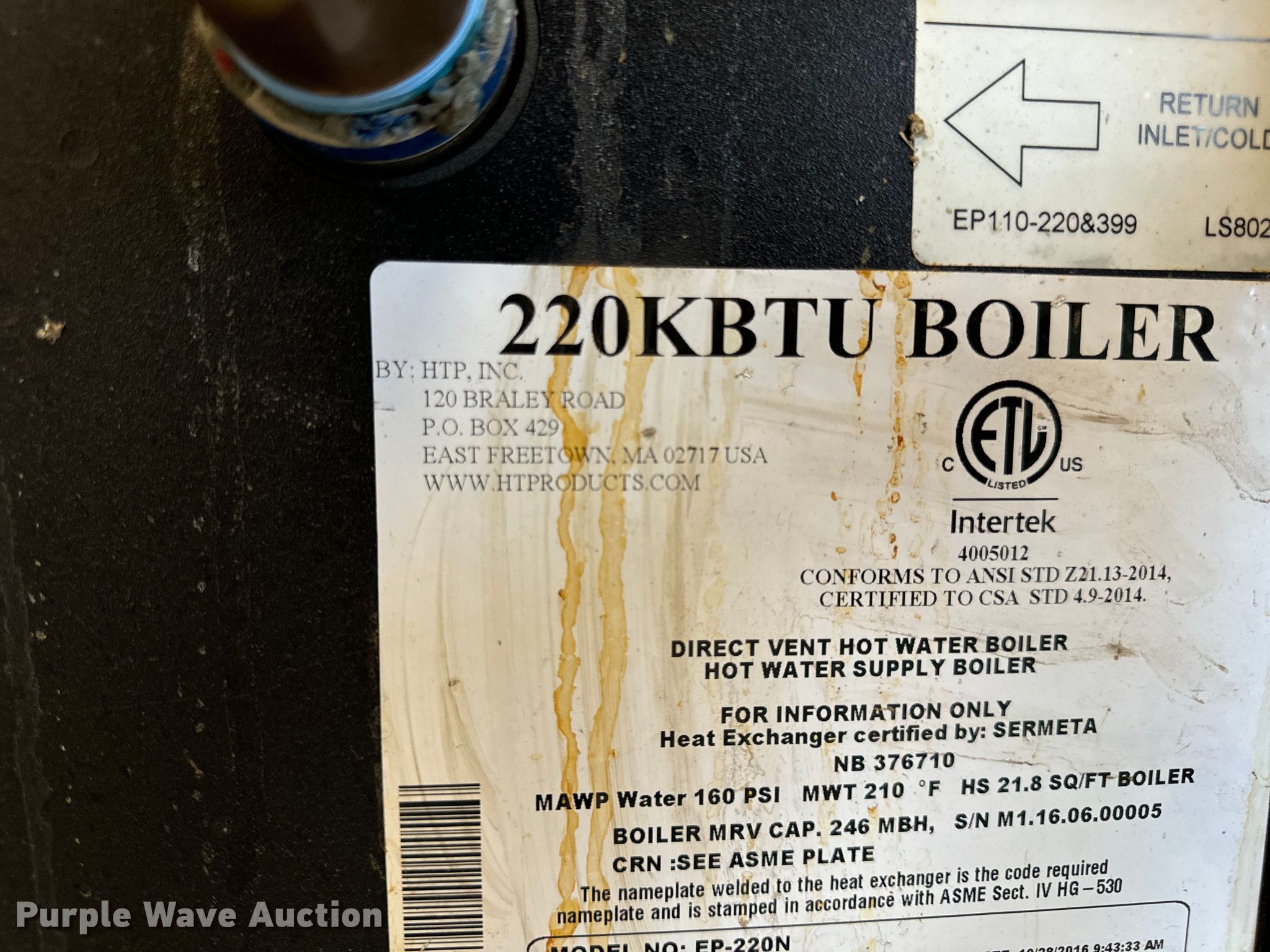 HTP EP-220N hot water boiler system in Columbia, MO | Item EH6875 for ...