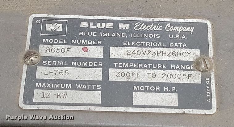 Blue M Electric Company 8650F industrial oven in Sioux Falls, SD | Item ...