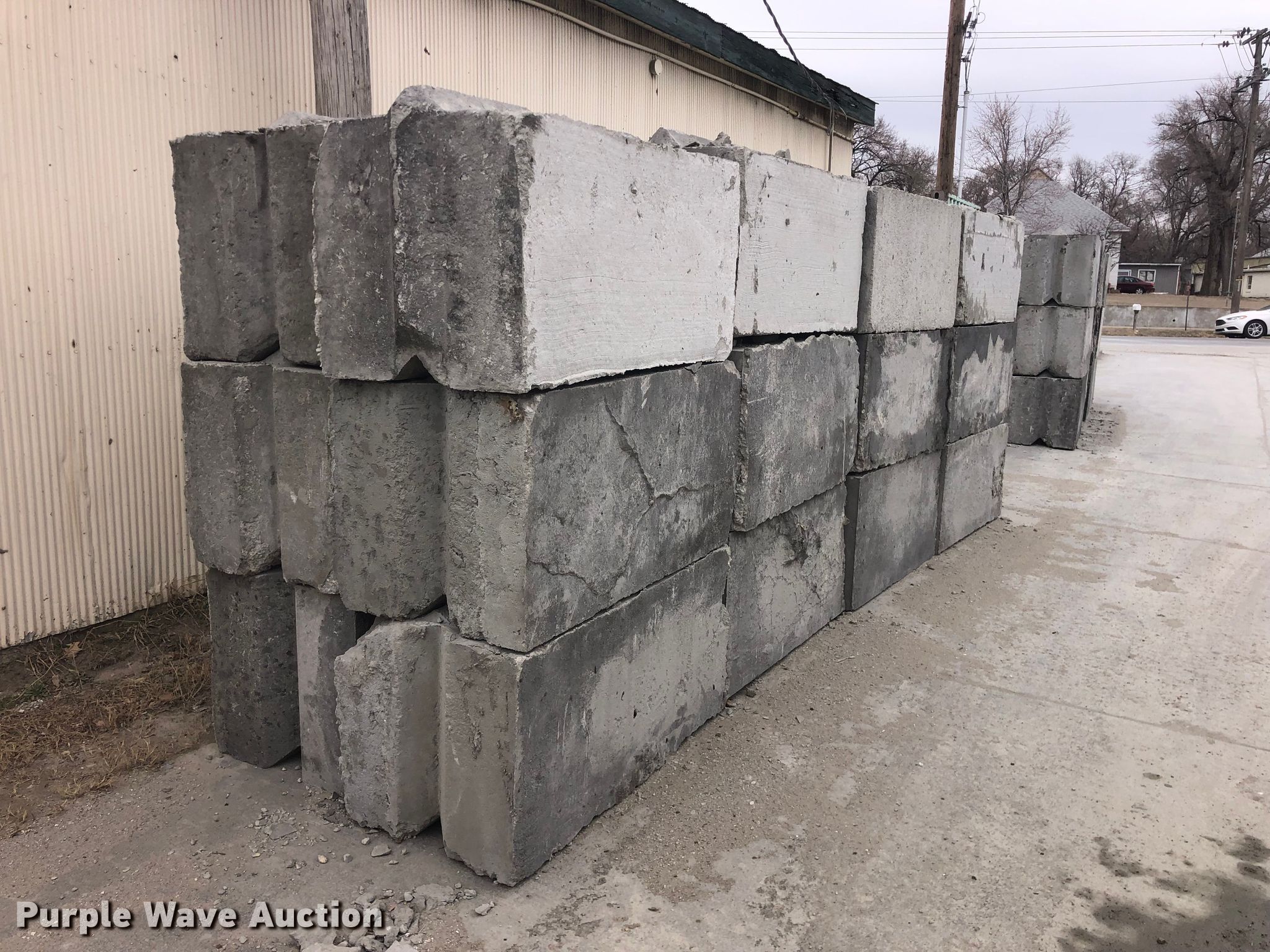 (24) concrete edge bunker blocks in Hesston, KS | Item ZA0467 for sale | Purple Wave
