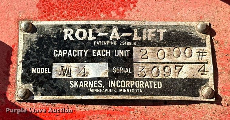 (2) Rol-A-Lift M4 lifts in Tulsa, OK | Item EJ4956 sold | Purple Wave