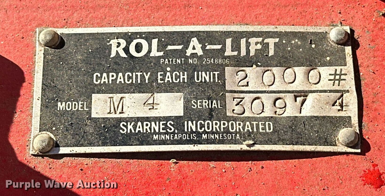 (2) Rol-A-Lift M4 lifts in Tulsa, OK | Item EJ4956 sold | Purple Wave