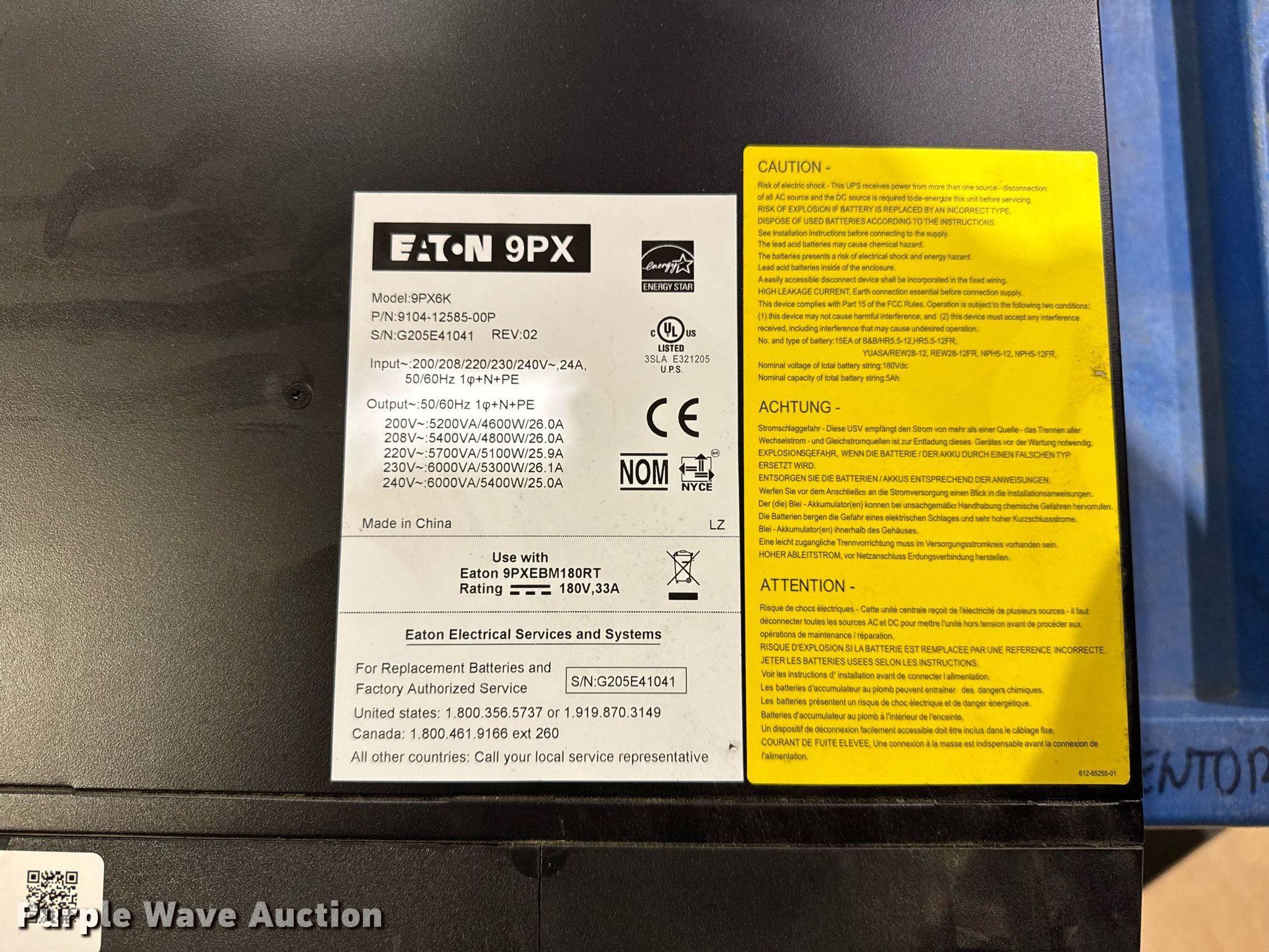 Eaton 9PX 6000 uninterruptable power supply in Hannibal, MO | Item ...