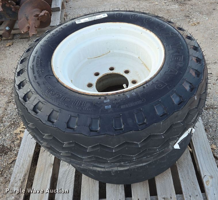 (2) 11L-16SL tires and wheels in Hutchinson, KS | Item EN8734 for sale | Purple Wave