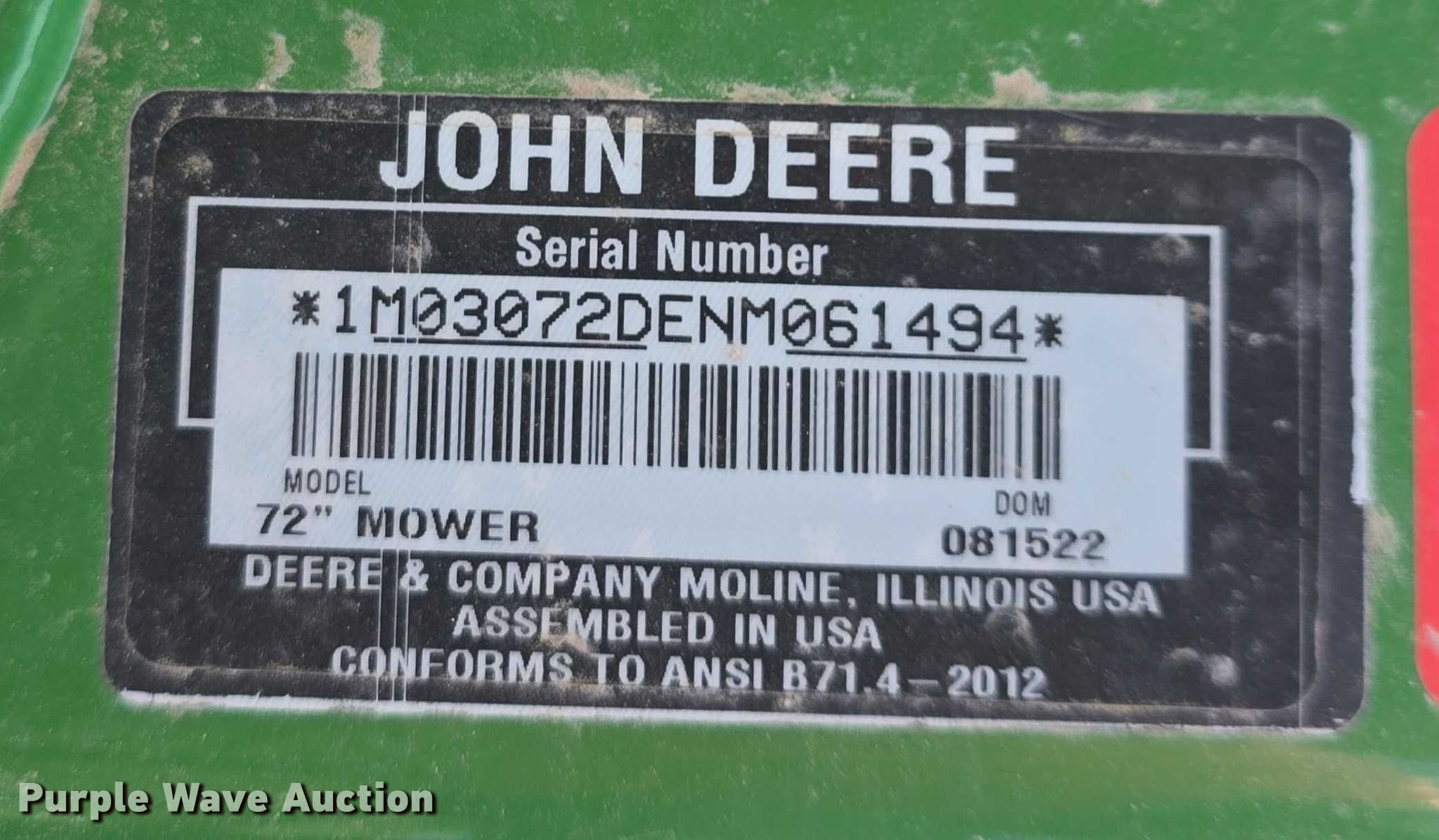 2022 John Deere AutoConnect 72D mower deck in Shawnee, KS | Item EK5235 ...