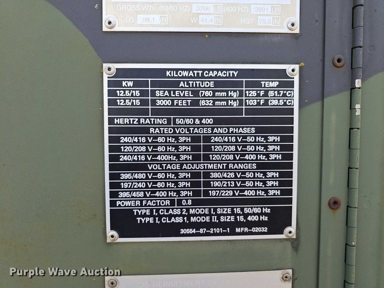 1986 John R. Hollingsworth Co. MEP-004A generator in Whiting, KS | Item ...
