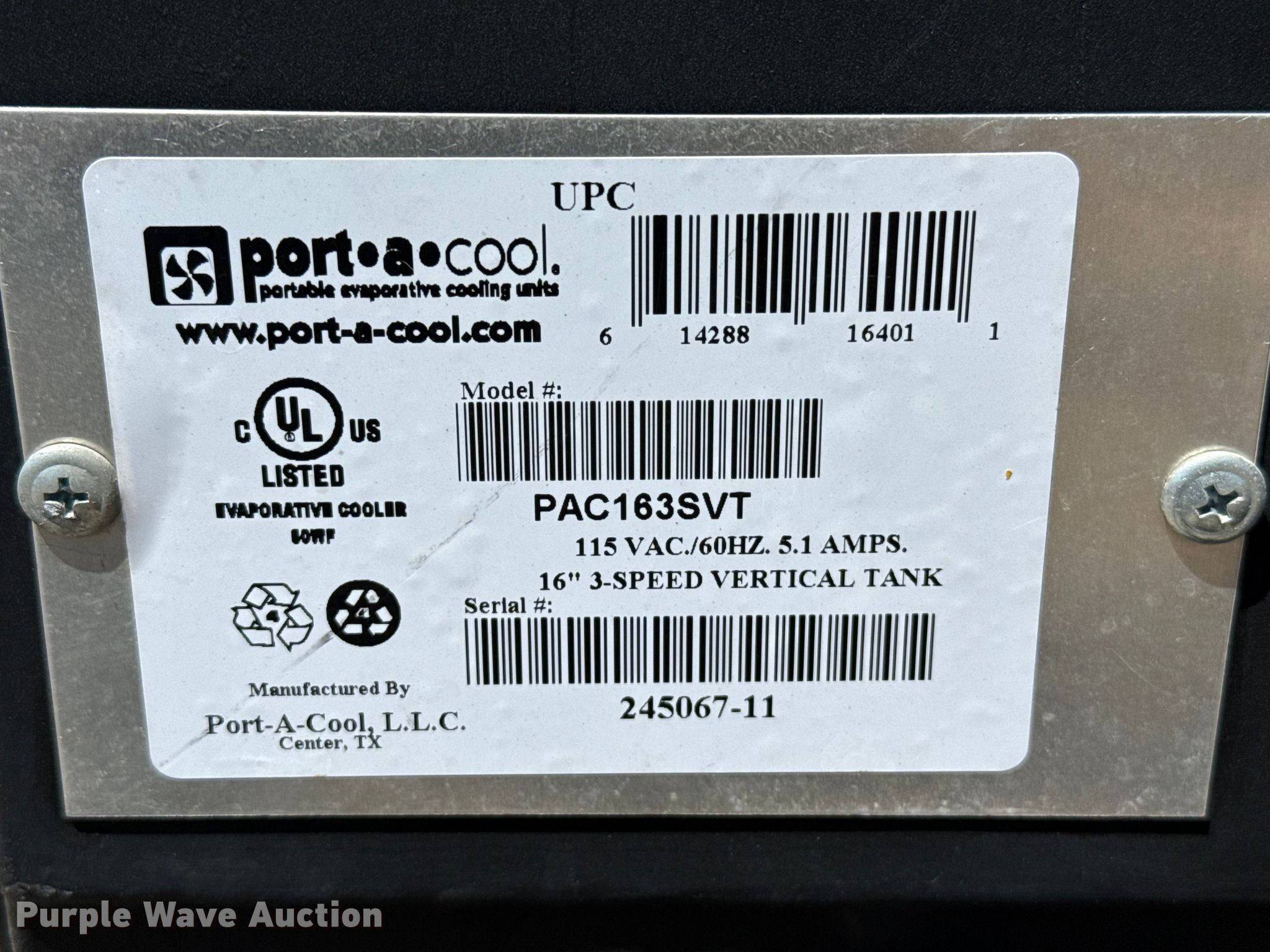 Port-A-Cool evaporative cooler in Sublette, KS | Item DZ8793 sold ...