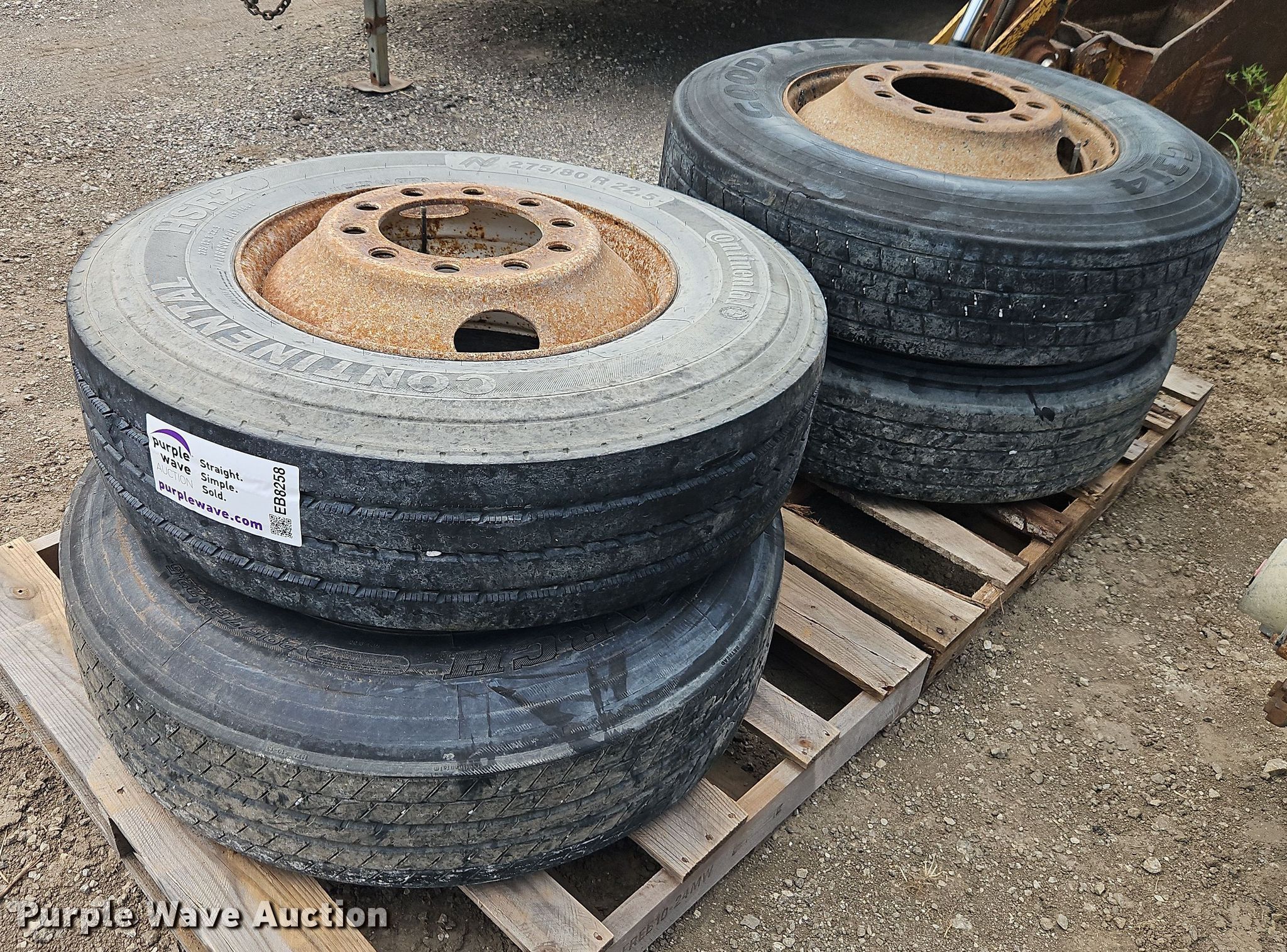 (4) tires and wheels in Raymore, MO | Item EB8258 sold | Purple Wave