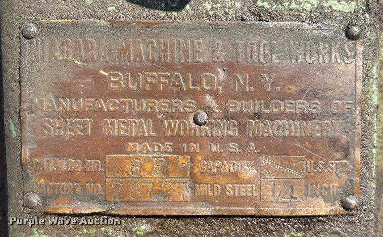 Niagara Machine and Tool Works 6E metal shear in Marshfield, MO | Item ...