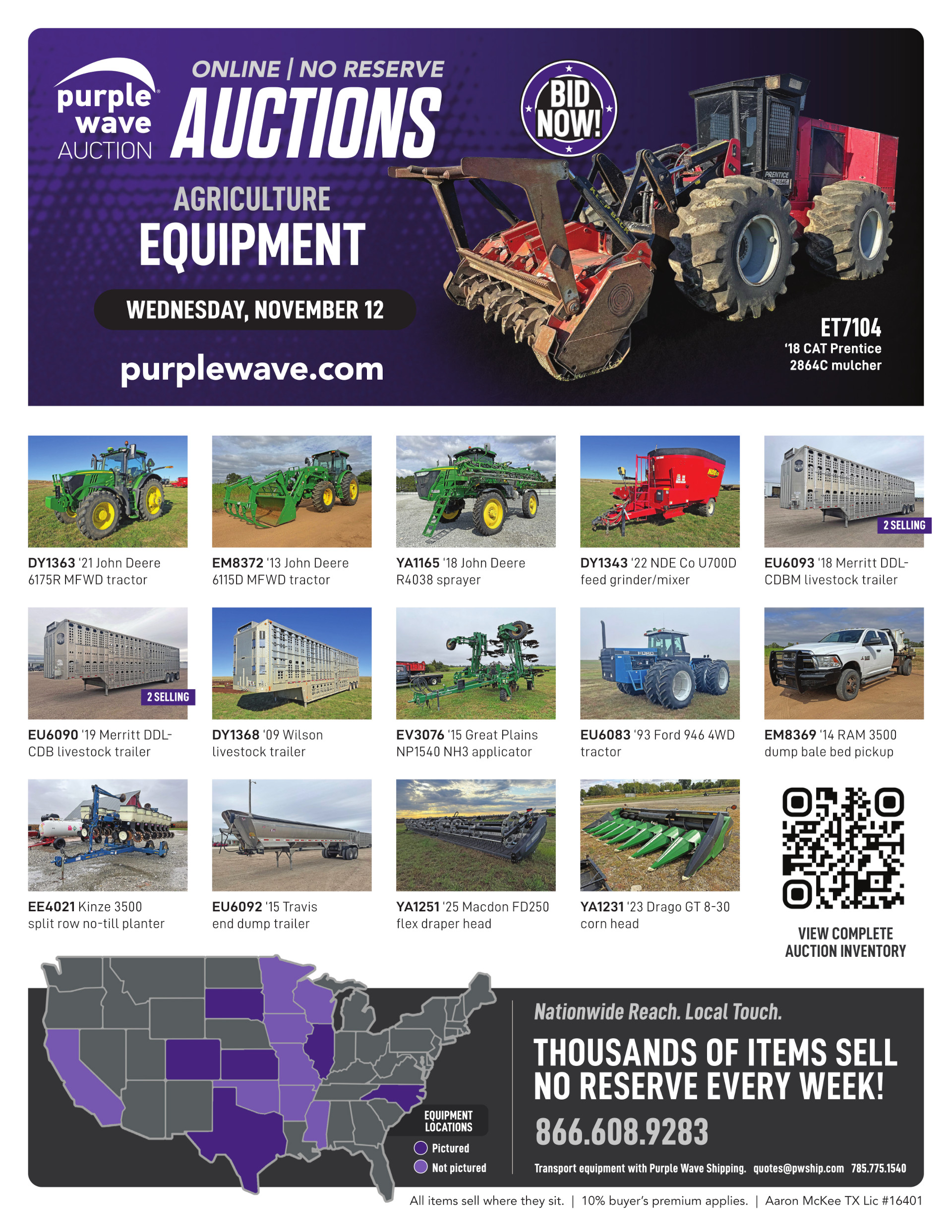 Ag Equipment Auction | Items For Sale | 11-12-2025 | Purple Wave